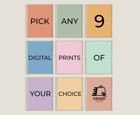 Pick Your Own 9 Digital Prints Pick Any 9 Prints Custom | Etsy