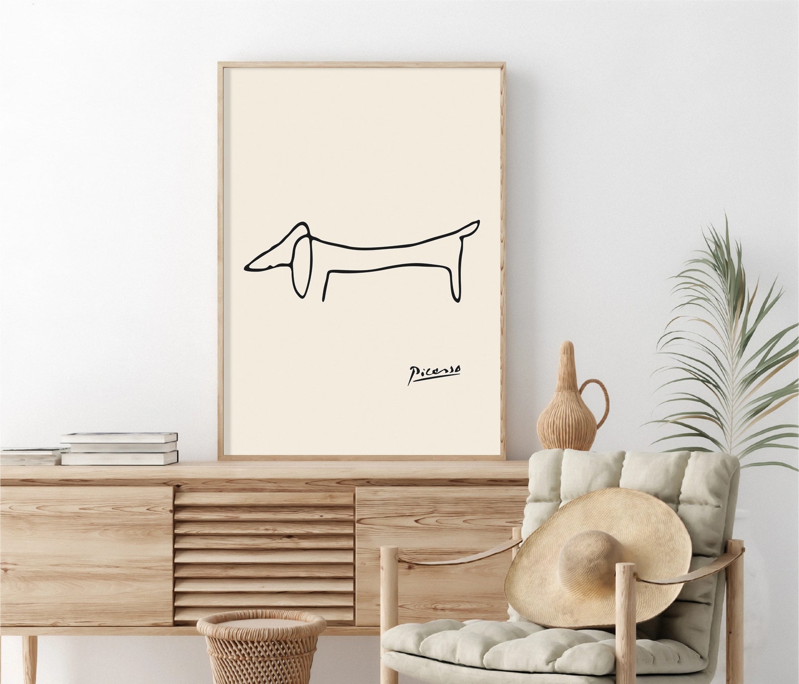 Picasso Dog Line Art Print, Picasso Animal Wall Art, Picasso Line ...