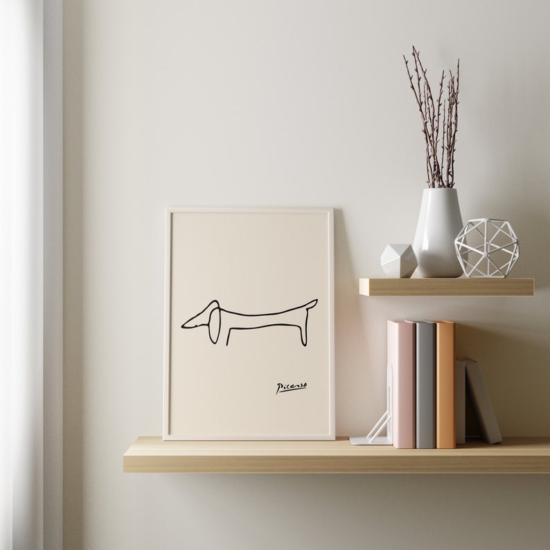 Picasso Dog Line Art Print Picasso Animal Wall Art Picasso - Etsy