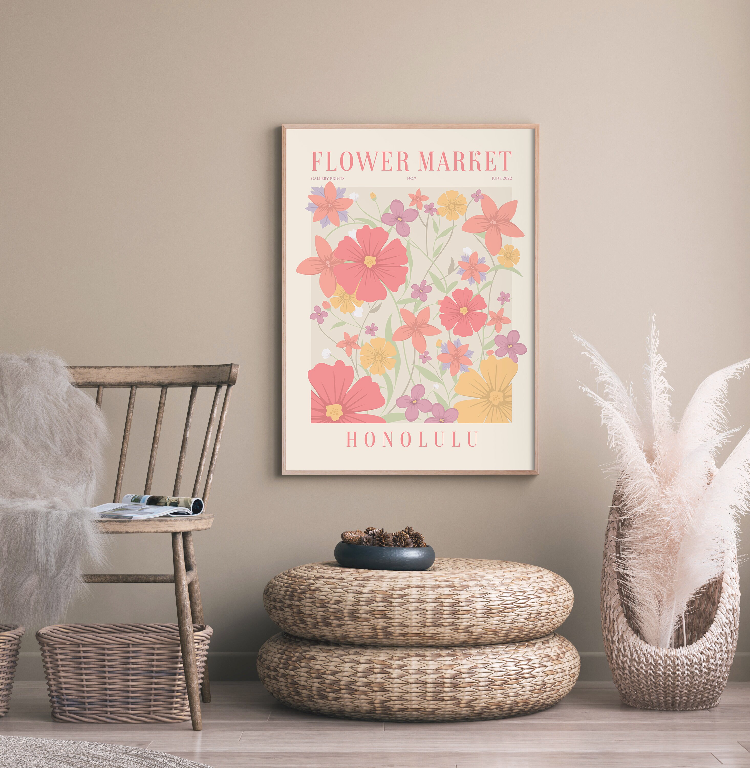 Flower Market Aesthetic Poster Honlolulu Flower Market - Etsy
