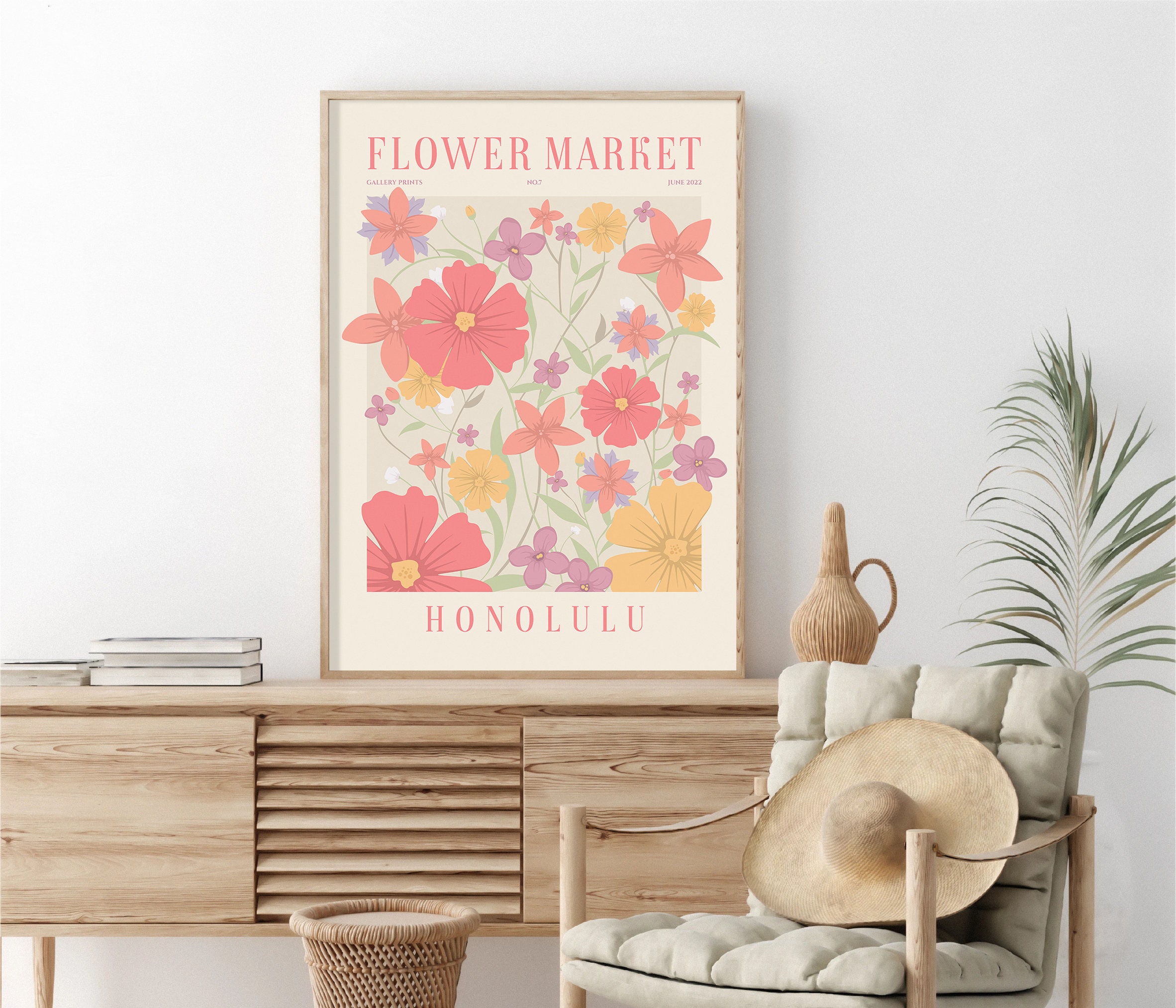 Flower Market Aesthetic Poster Honlolulu Flower Market - Etsy