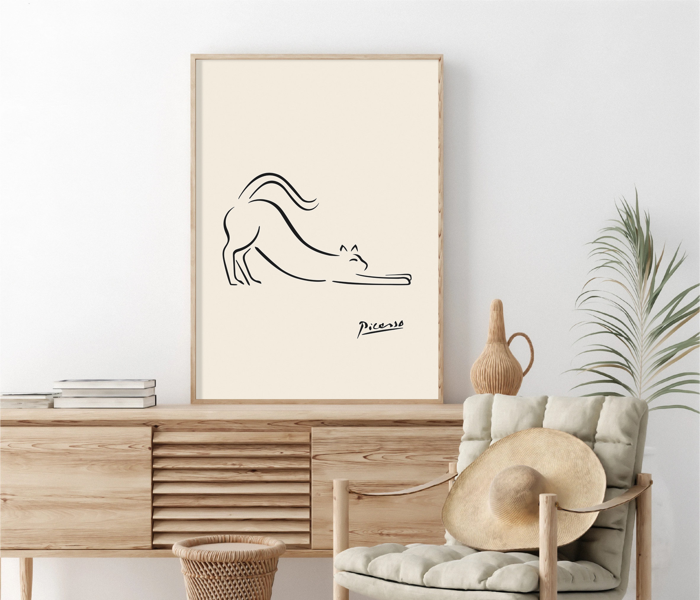 Picasso Print, Cat Sketch Print, Picasso Cat Wall Art, Picasso Cat ...