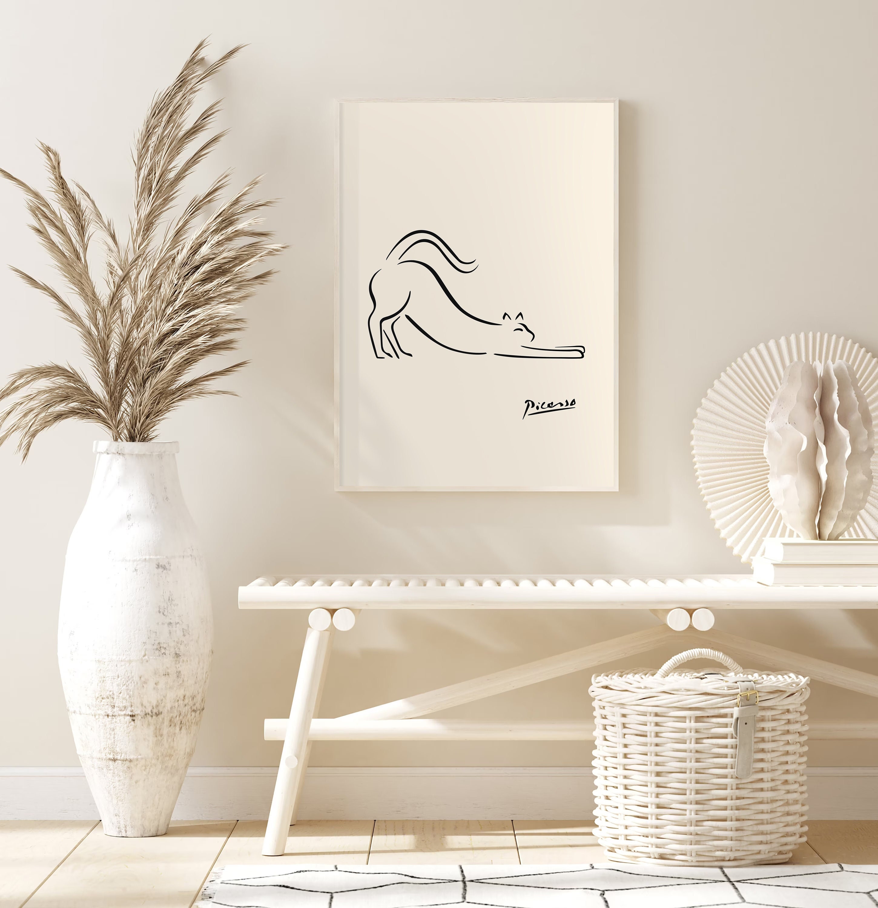 Picasso Print, Cat Sketch Print, Picasso Cat Wall Art, Picasso Cat ...