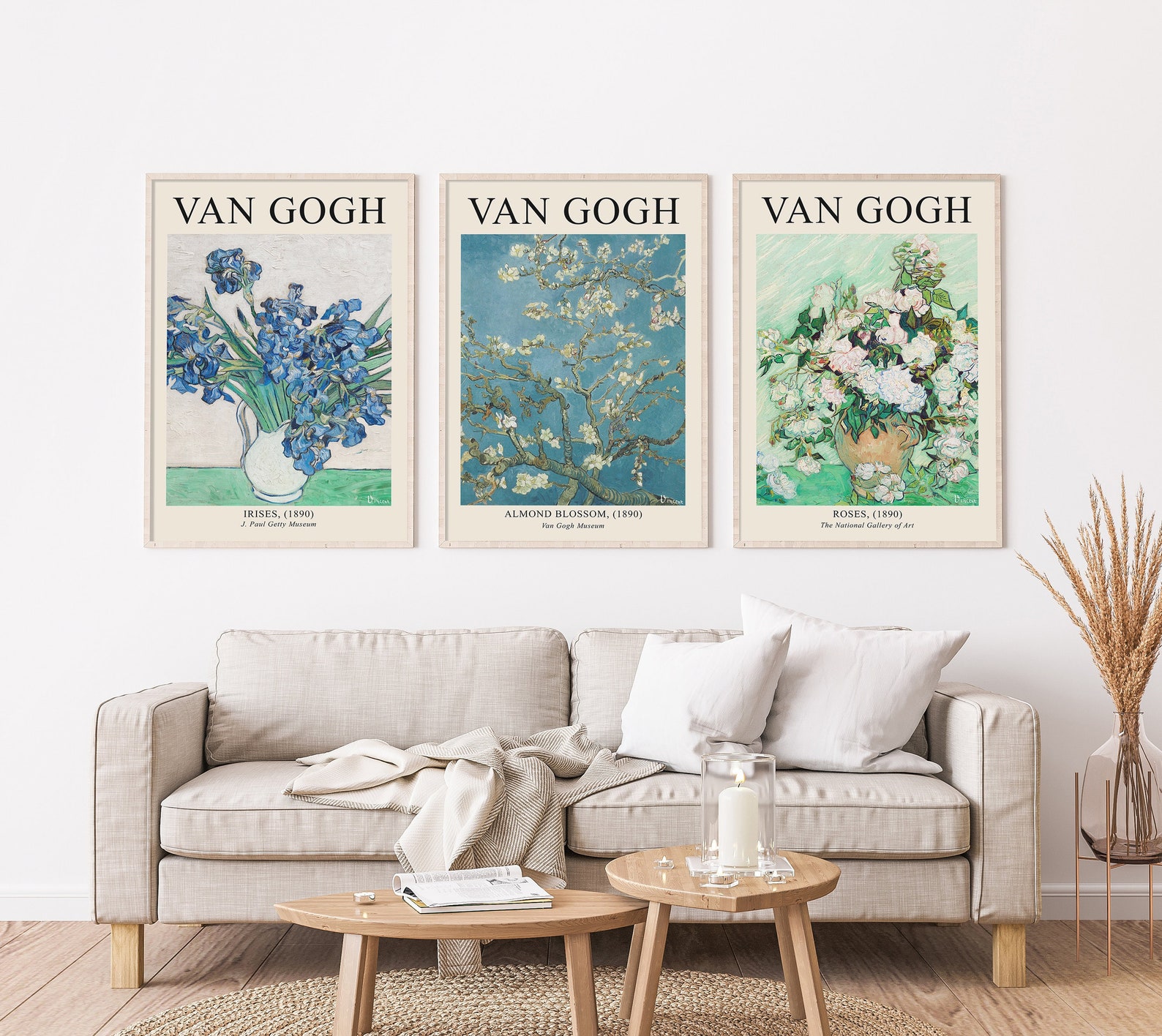 Van Gogh Museum Poster Set, 3 Piece Wall Art, Van Gogh Print Set, Van ...