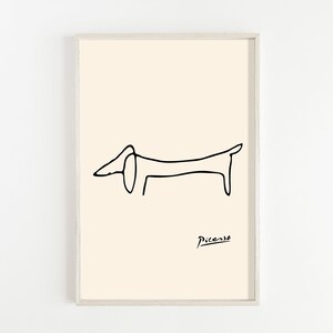 Picasso Dog Line Art Print Picasso Animal Wall Art Picasso | Etsy