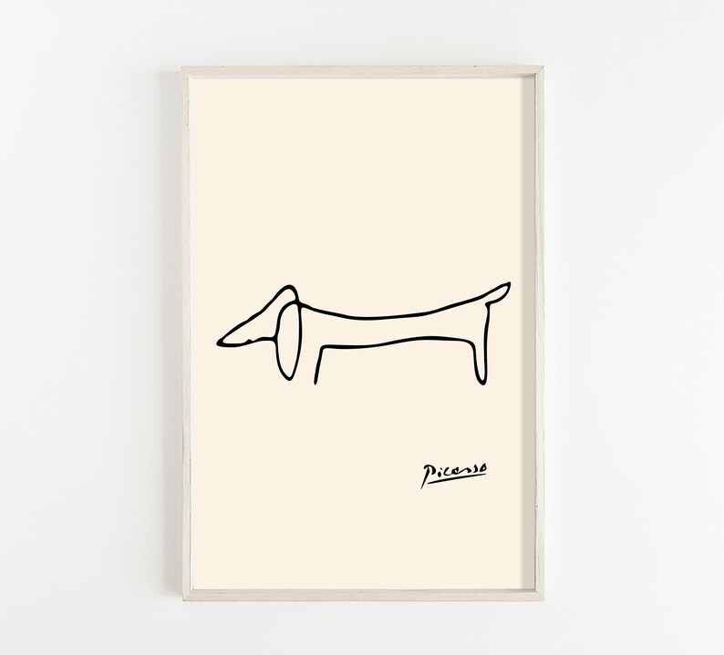 Picasso Dog Line Art Print Picasso Animal Wall Art Picasso | Etsy
