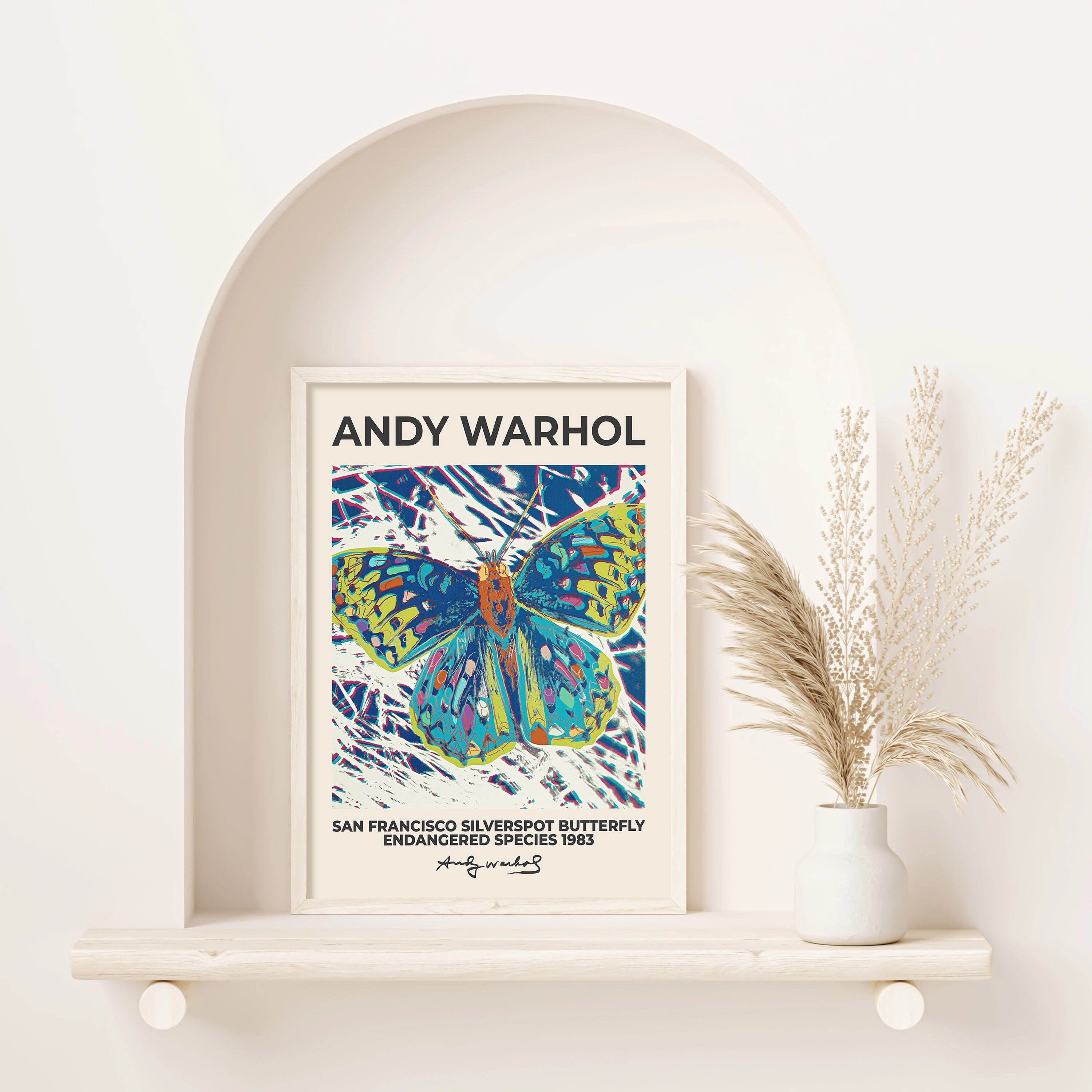 Andy Warhol Butterfly Print, Andy Warhol Print, Exhibition Poster ...