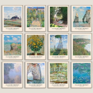 Claude Monet Print Set of 12, Monet Exhibition Poster, Printable Wall ...