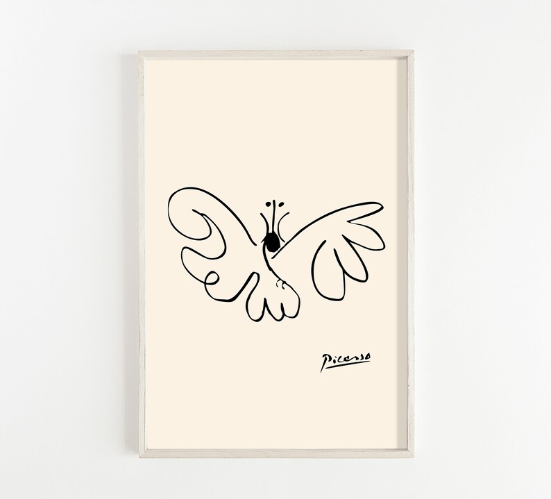 Picasso Butterfly Print Picasso Line Animal Sketch Print - Etsy
