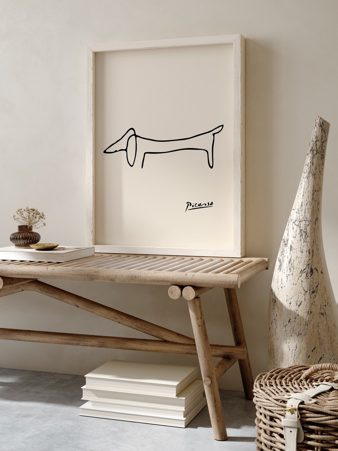 Picasso Dog Line Art Print, Picasso Animal Wall Art, Picasso Line ...