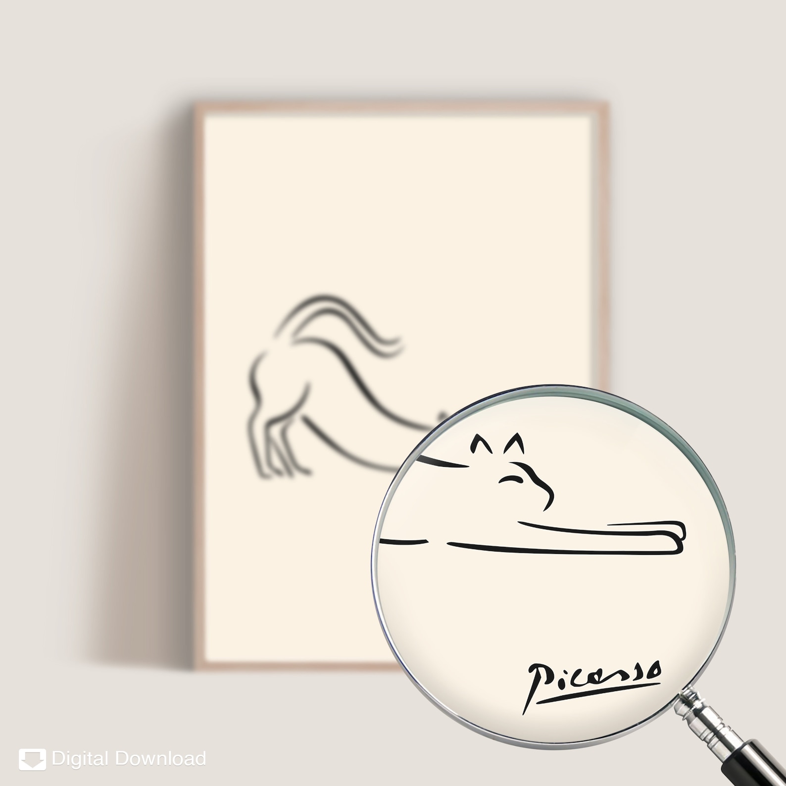 Picasso Print, Cat Sketch Print, Picasso Cat Wall Art, Picasso Cat ...