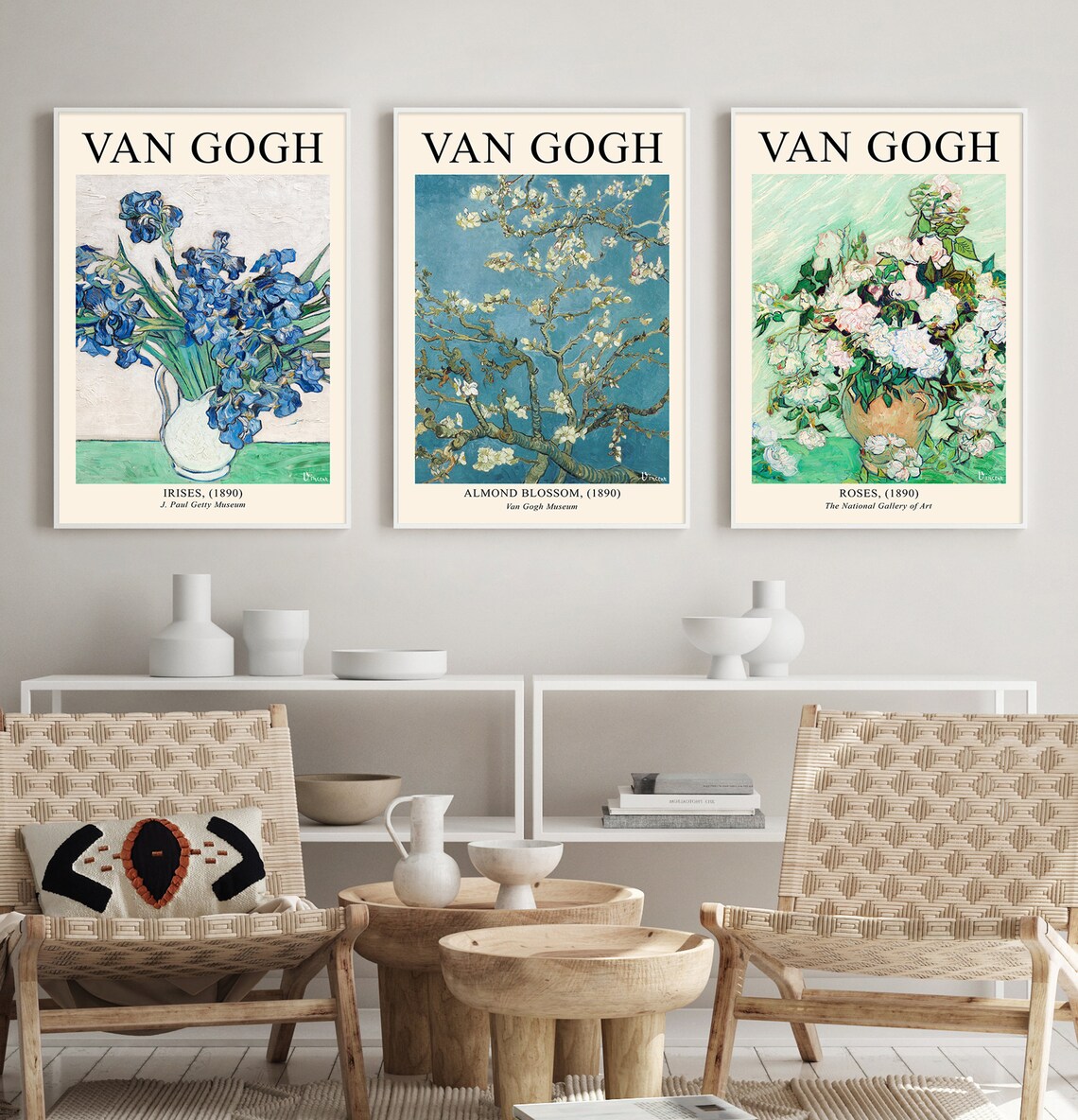 Van Gogh Museum Poster Set 3 Piece Wall Art Van Gogh Print - Etsy
