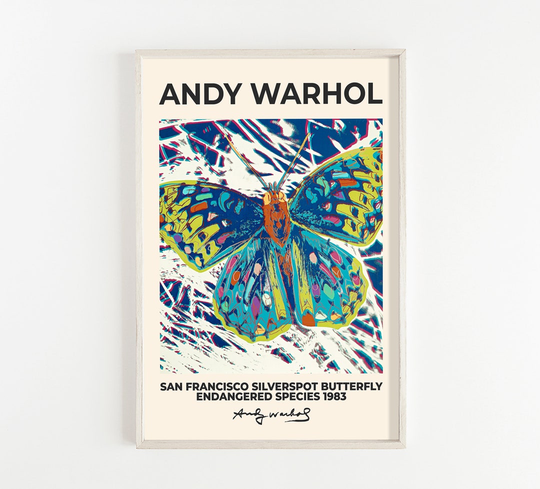 Andy Warhol Butterfly Print Andy Warhol Print Exhibition - Etsy