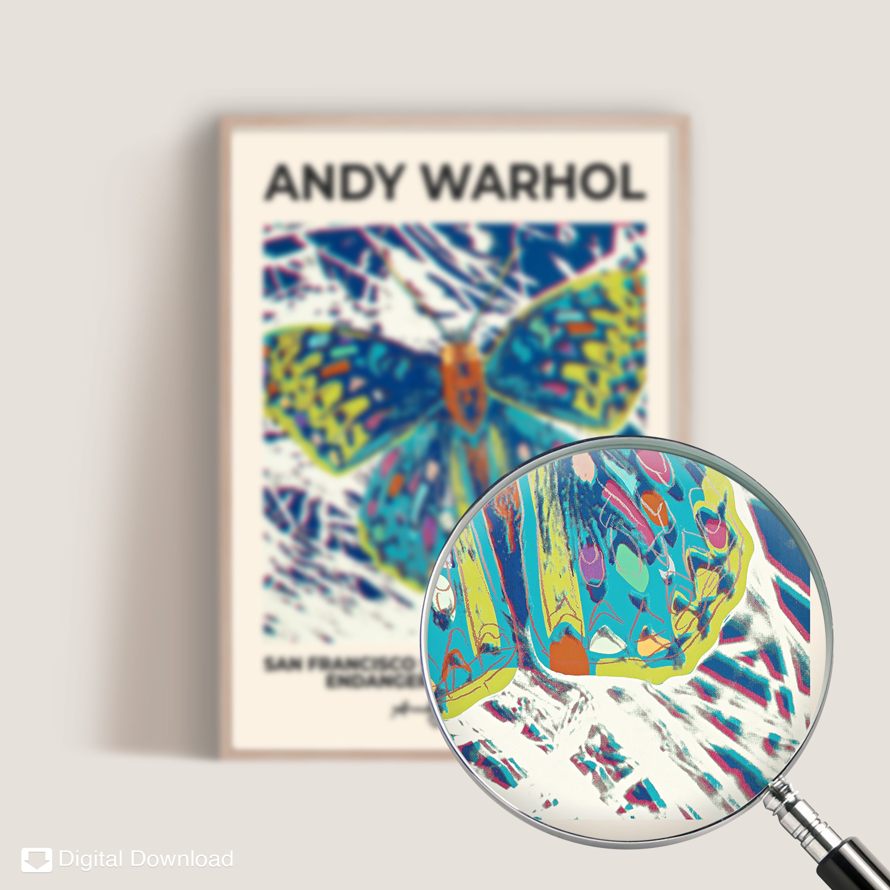 Andy Warhol Butterfly Print, Andy Warhol Print, Exhibition Poster ...