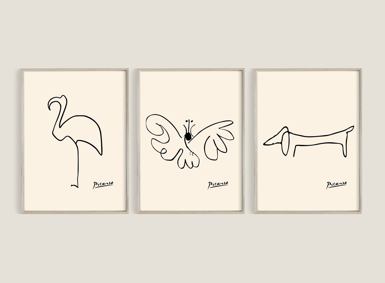 Picasso Line Drawing, Picasso Print Set, Set of 9, Animal Line Art ...