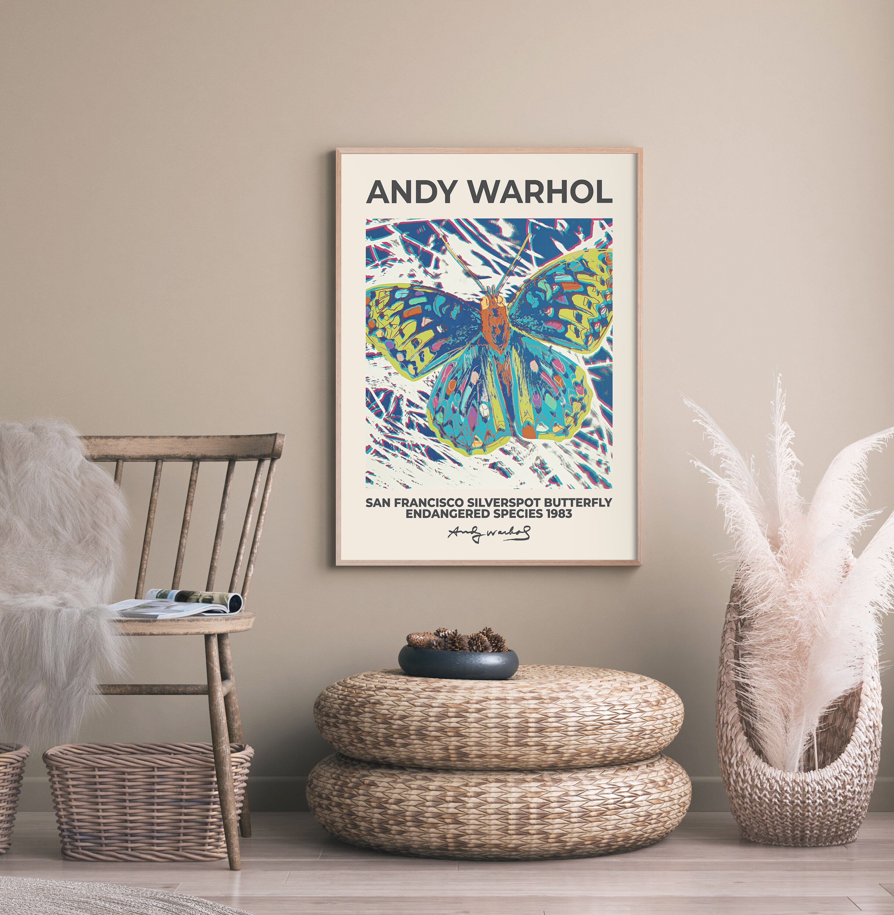 Andy Warhol Butterfly Print Andy Warhol Print Exhibition - Etsy