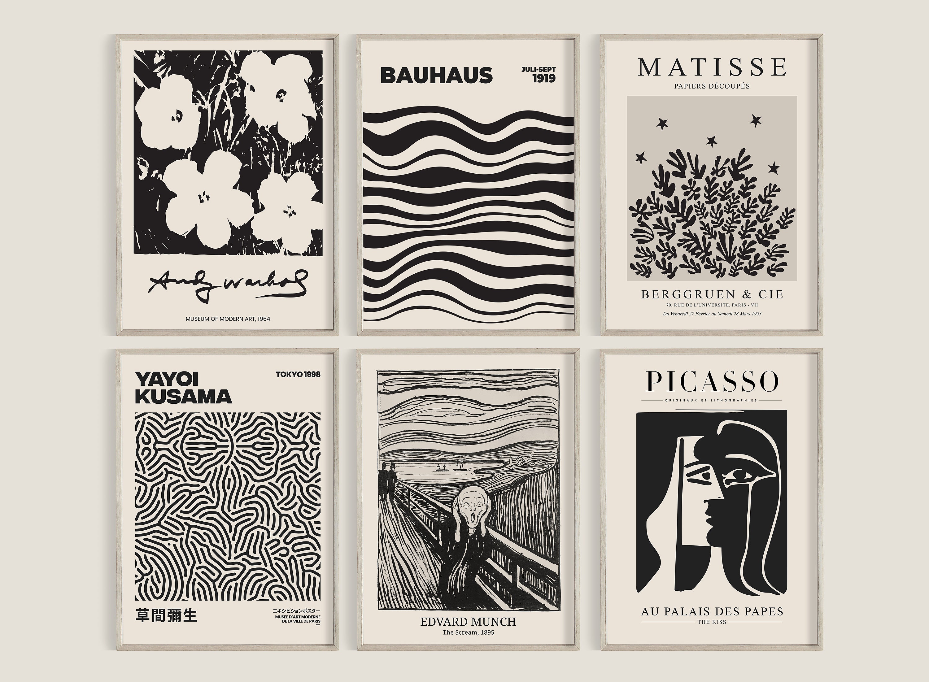 Gallery Wall Set, Exhibition Set of 6 Prints, Museum Poster Set ...