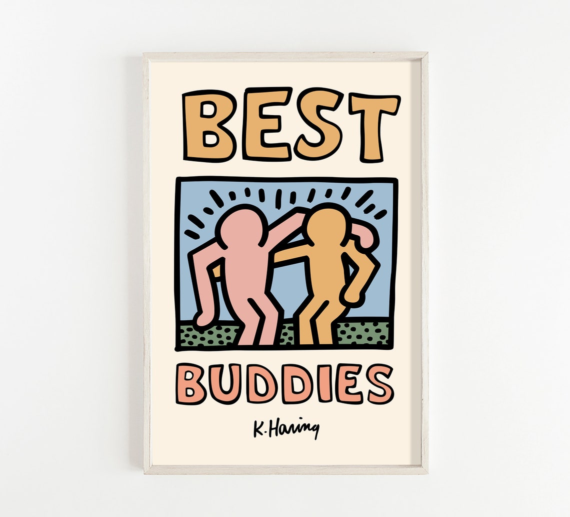 Keith Haring Poster Keith Haring Best Buddies Gift Idea | Etsy
