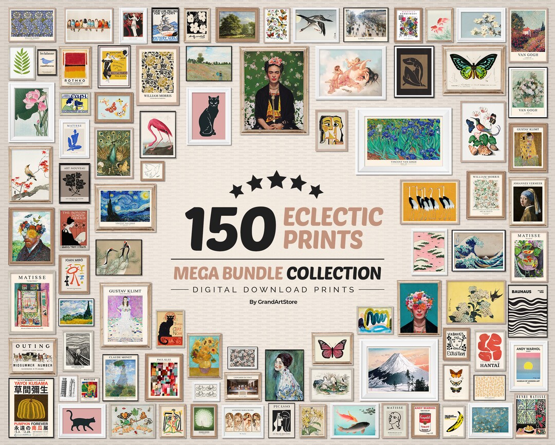 150 Eclectic Mega Bundle Gallery Wall Set, Printable Eclectic Wall Art ...