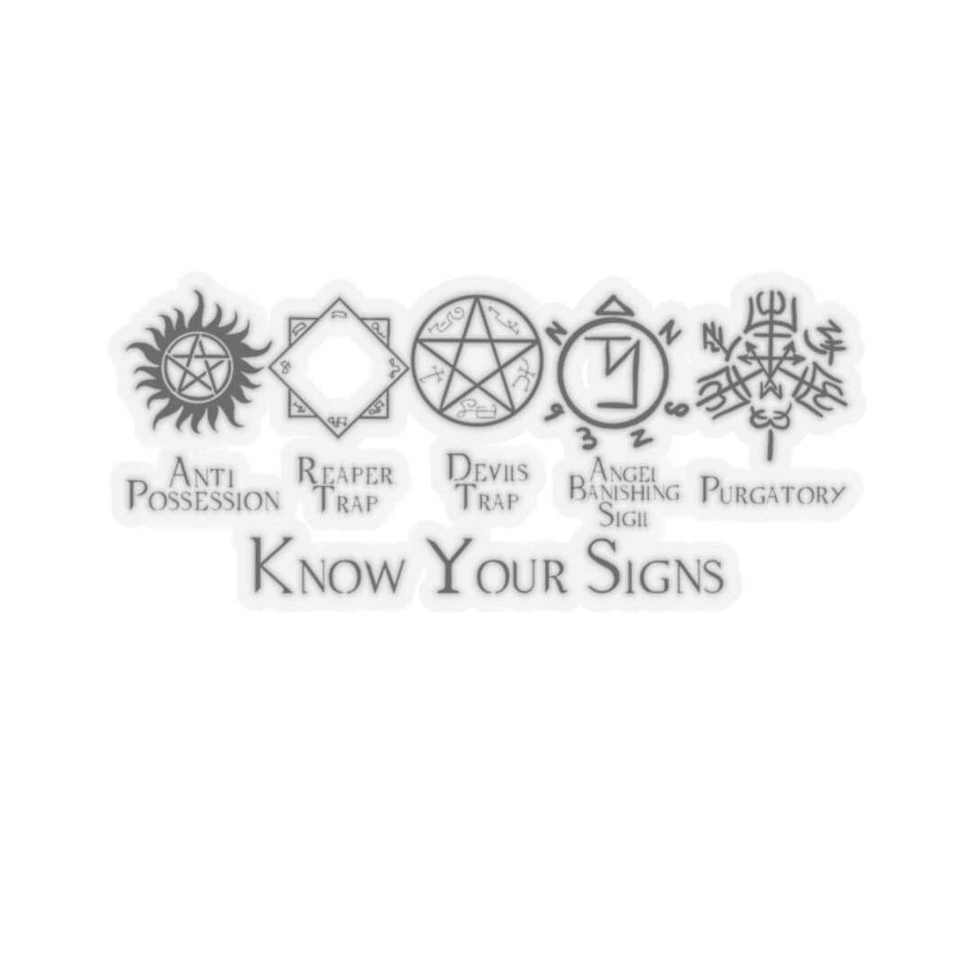 Supernatural Know Your Signs & Sigils Transparent Kiss-cut Sticker - Etsy