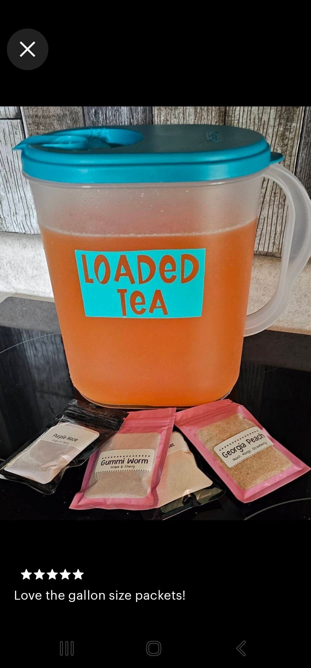 Loaded Tea Packets GALLON DIY Sugar Free Free Shipping Make at Home ...
