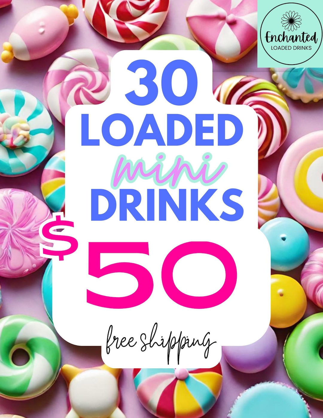 30 Mini Loaded Drink Packets – Sugar-free 18–24oz Drink Mix | Fun ...