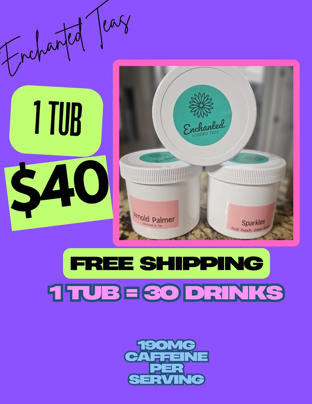 Loaded Tea 30 Serving Tubs With Scoop at Home Drinks Zero Sugar 60 ...