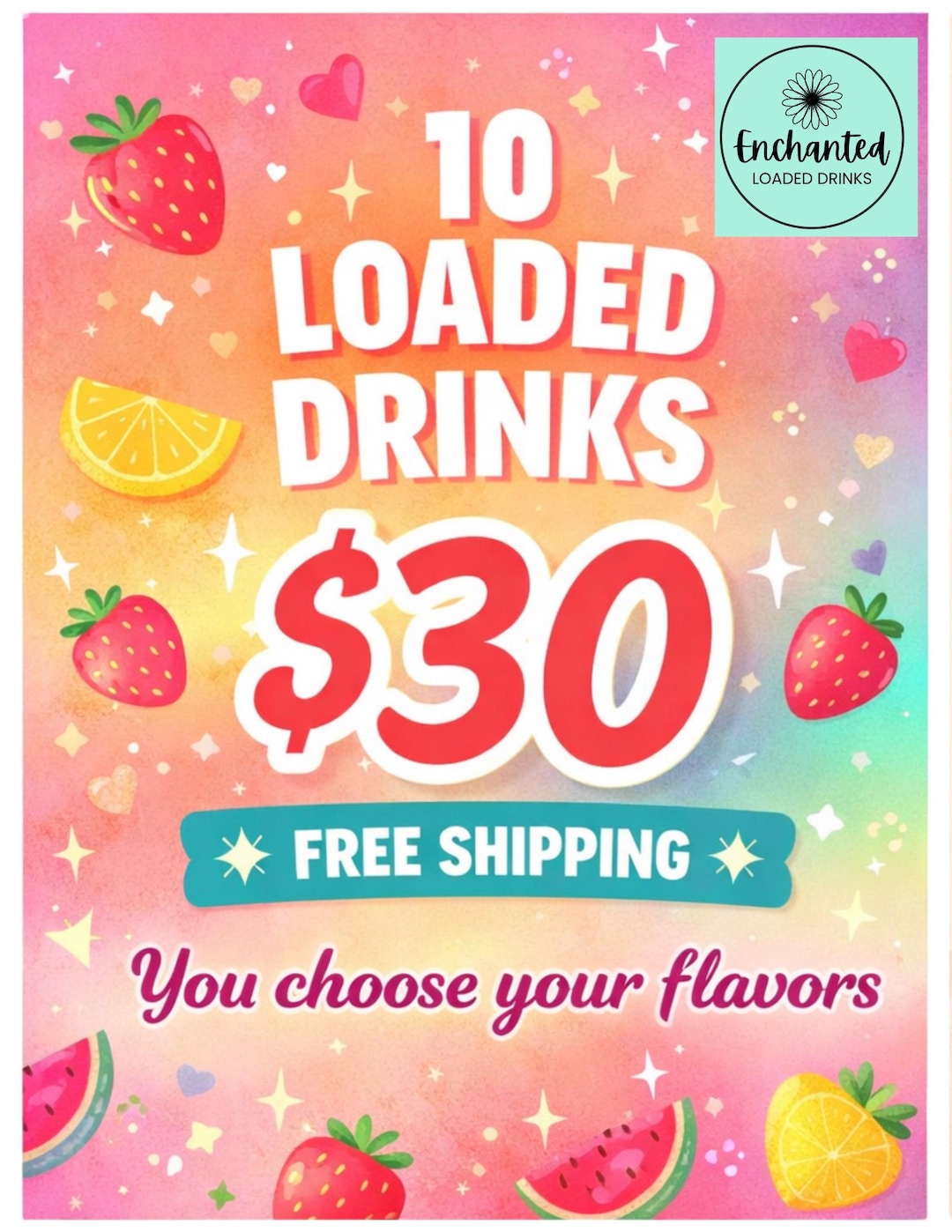 10 Loaded Drink Packets – 32oz Sugar-free Drink Mix | Bold Flavor & Fun ...