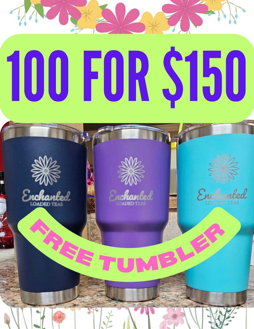 Loaded Tea Kit 100 Each TRAVEL SIZE on the Go High Caffeine Instant Tea ...