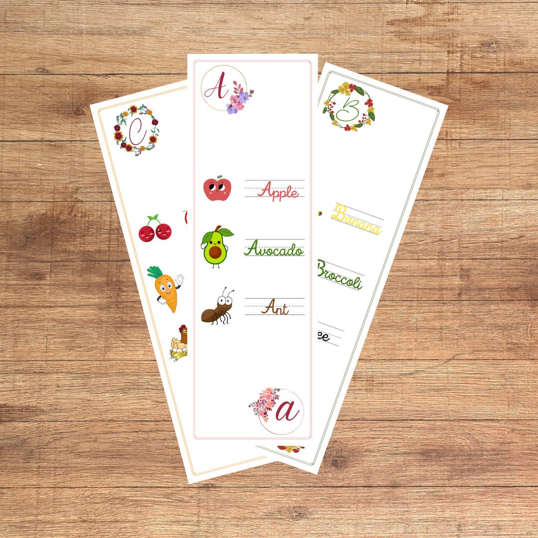 Printable Children's Bookmark ABC - Etsy