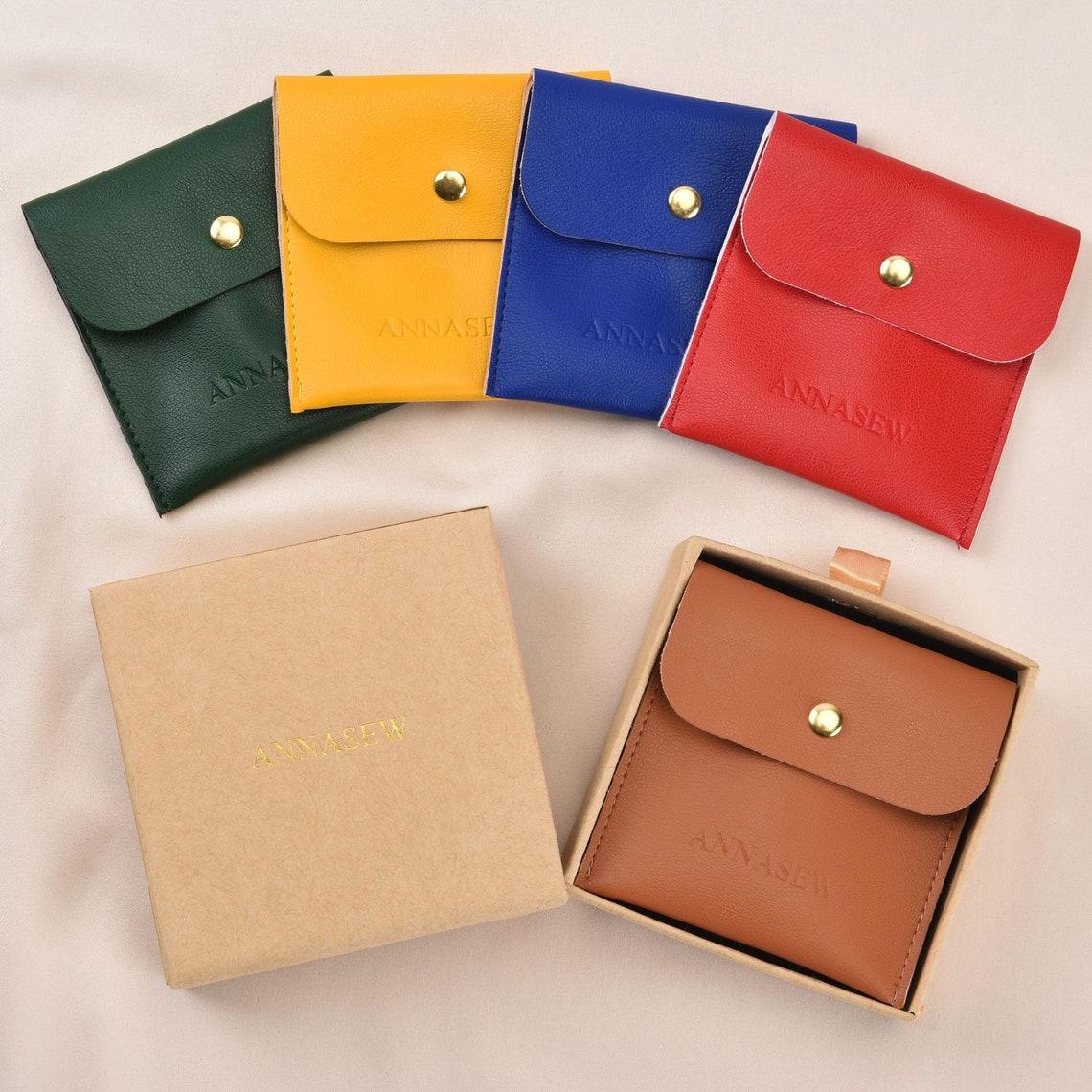 50 Pcs Custom Jewelry Pouch, Personalized Jewelry Storage PU Bag ...