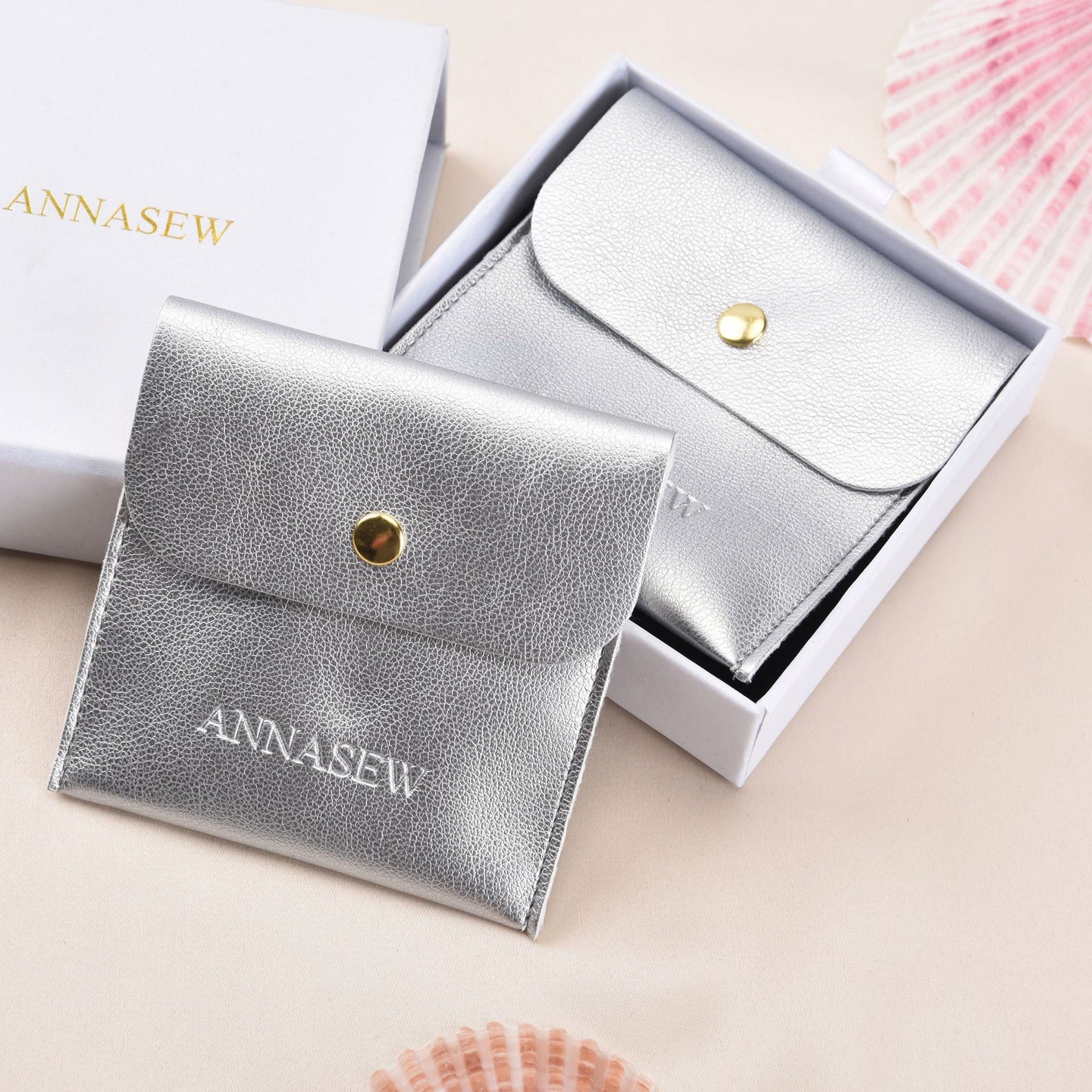 50 Pcs Custom Jewelry Pouch, Personalized Jewelry Storage PU Bag ...