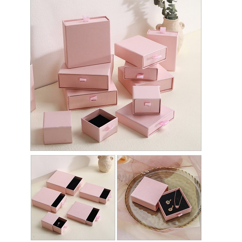 50pcs Personalized Paper Drawer-style Jewelry Cases With Custom Logo ...