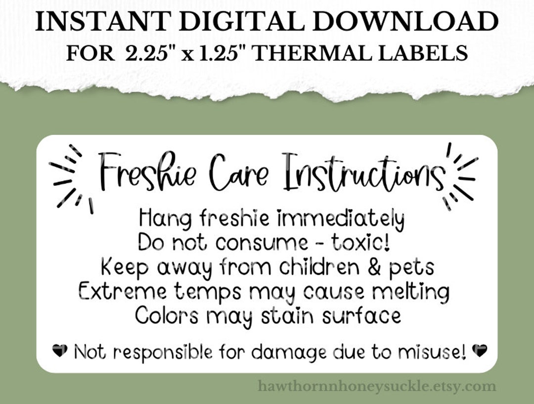 PNG Sticker Download, Freshie Care Instructions, Small Business Sticker ...