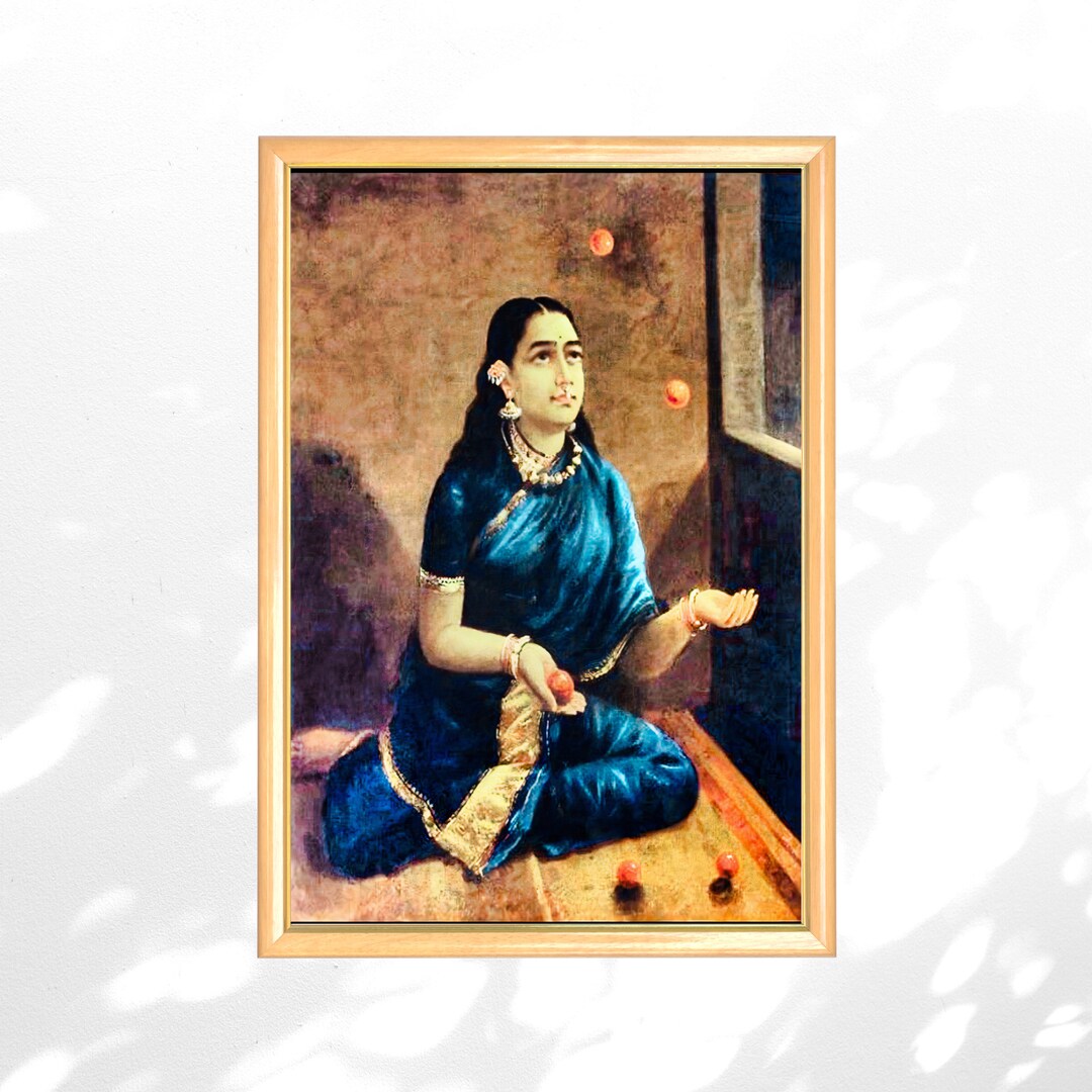 Raja Ravi Varma Painting, Aapi Art Print, Telugu Art, Kerala Poster ...