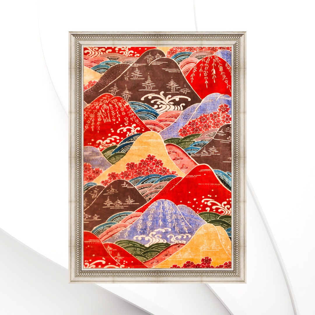 Okinawa Fabric Bingata Print, Okinawa Art, Okinawa Print, Okinawan ...