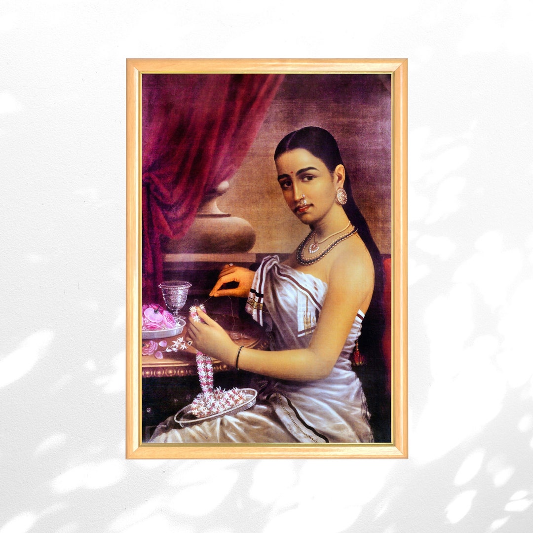 Raja Ravi Varma Painting, Aapi Art Print, Telugu Art, Tamil Wall Art ...