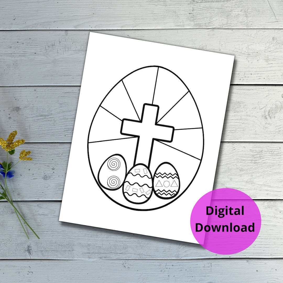 Easter Eggs, Catholic Christian Coloring Page, Homeschool Classroom ...