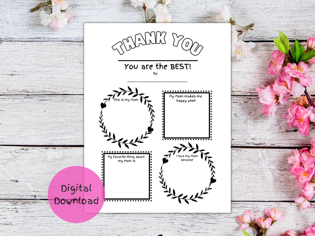 Mother's Day | Thank You Letter | Coloring Page | Drawing Page | All ...
