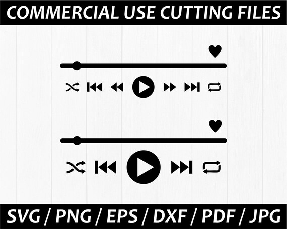 Audio Control Buttons Music Player Svg Dxf Eps Pdf Jpg. | Etsy