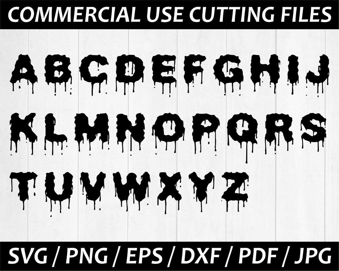 Bloody Alphabet, Png, Svg, Dxf, Eps, Pdf, Jpg. Digital Download, Laser ...