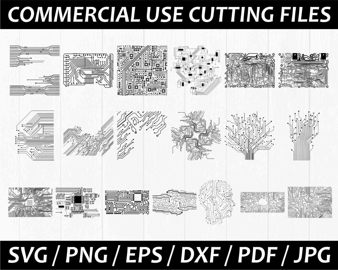 19 Electronic Circuit Board, Svg, Dxf, Eps, Pdf, Jpg. Digital Download ...