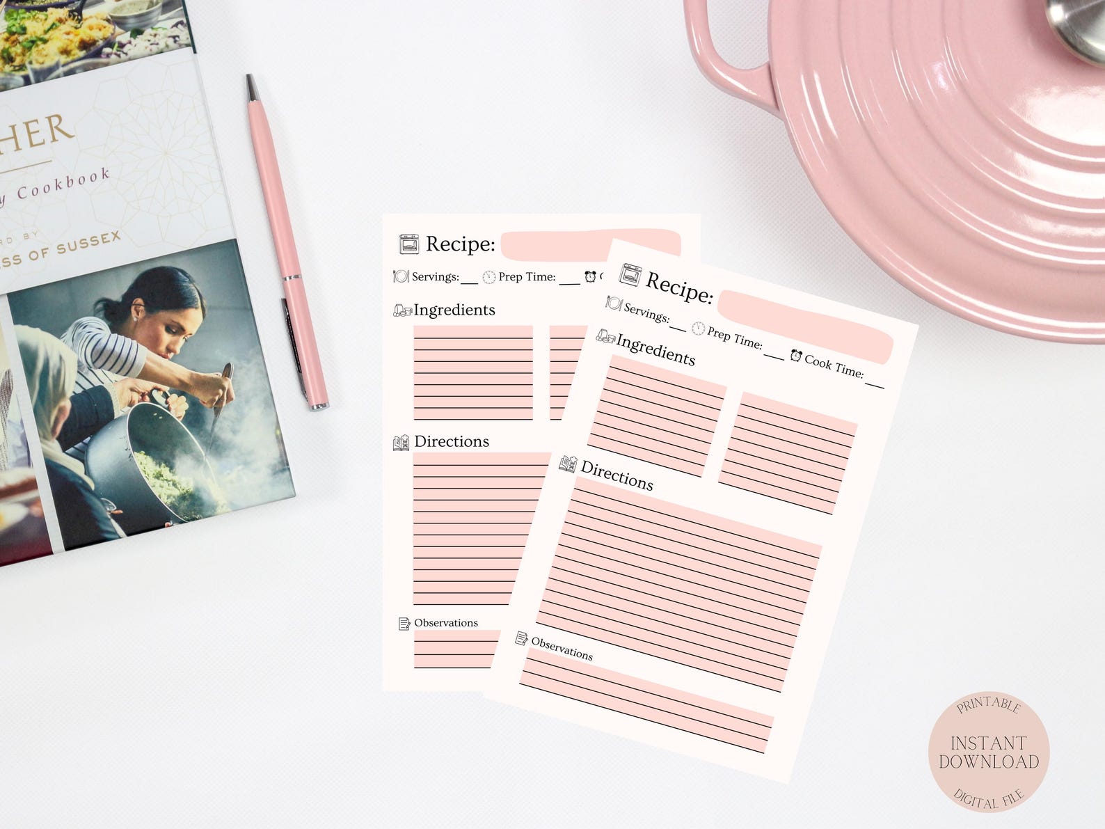 Simple Recipe Cards | Printable Recipe Cards | Recipe Card Template ...