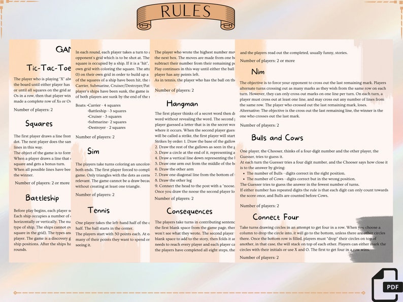 Party Games Paper Printable Games Nostalgic Games Kids Games - Etsy