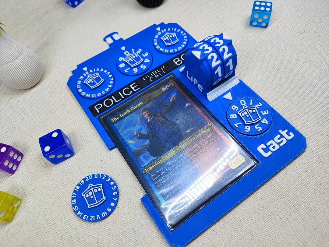 Commander EDH Tray Panel With Life Spinner Counter - Tardis Dr Who ...