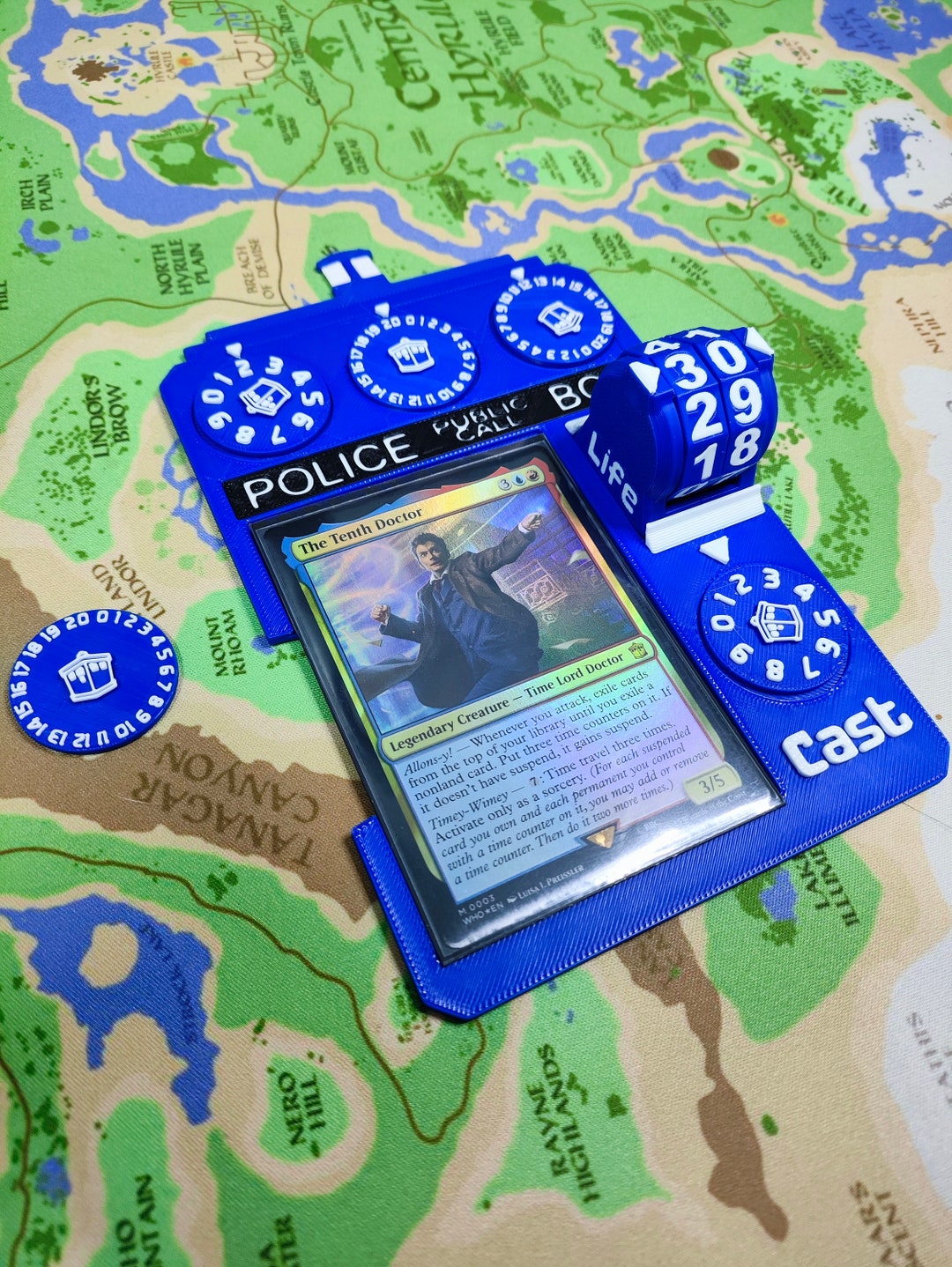 Commander EDH Tray Panel With Life Spinner Counter - Tardis Dr Who ...