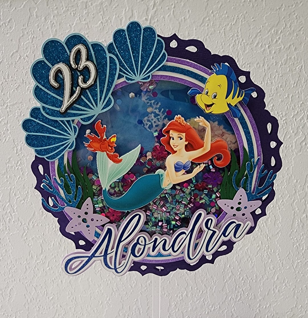 Ariel Inspired Shaker Cake Topper - Etsy