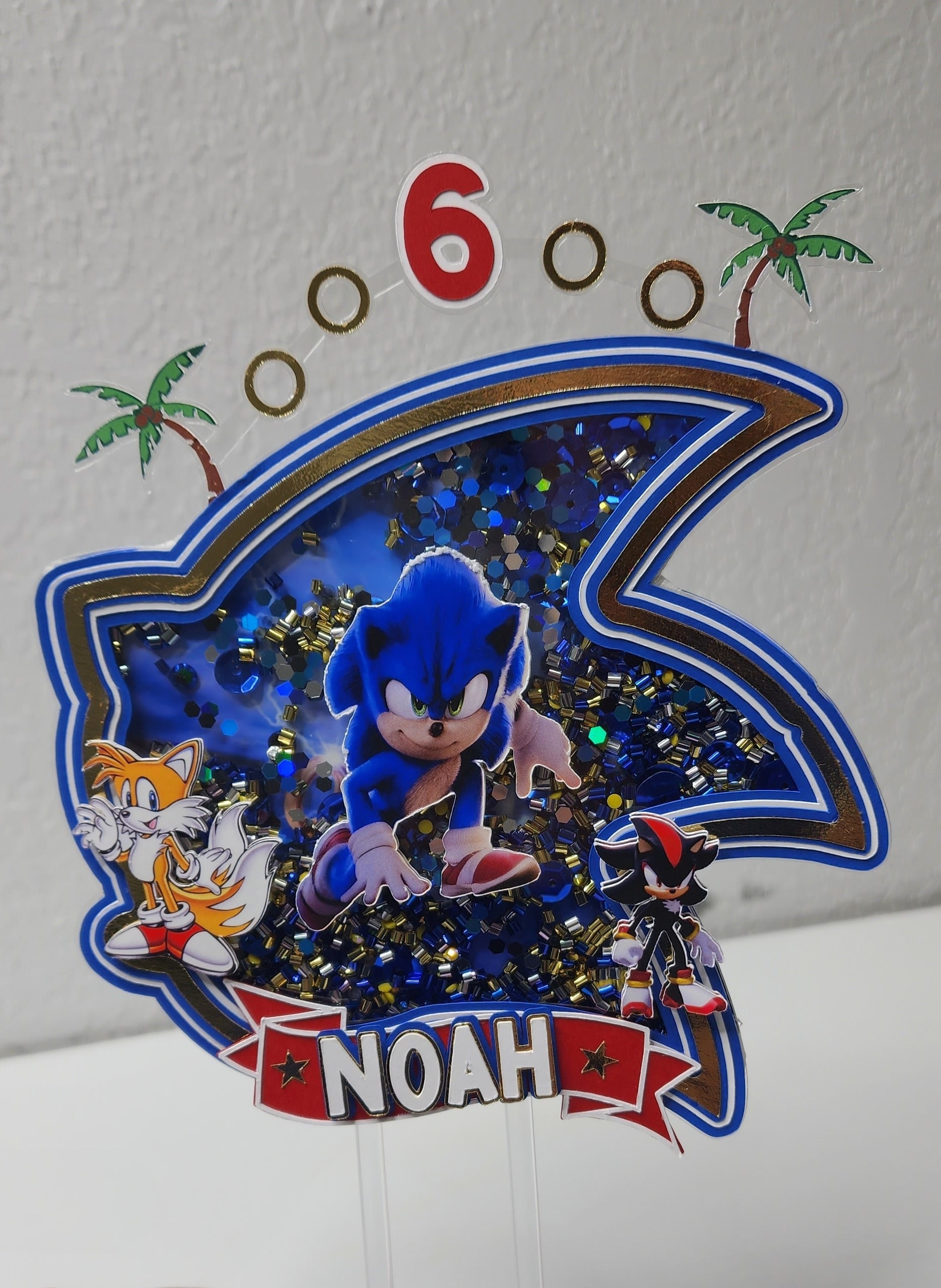 Sonic the Hedgehog Inspired Shaker Caketopper - Etsy