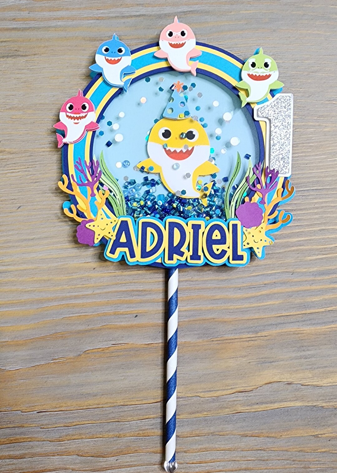 Baby Shark Inspired Shaker Cake Topper - Etsy