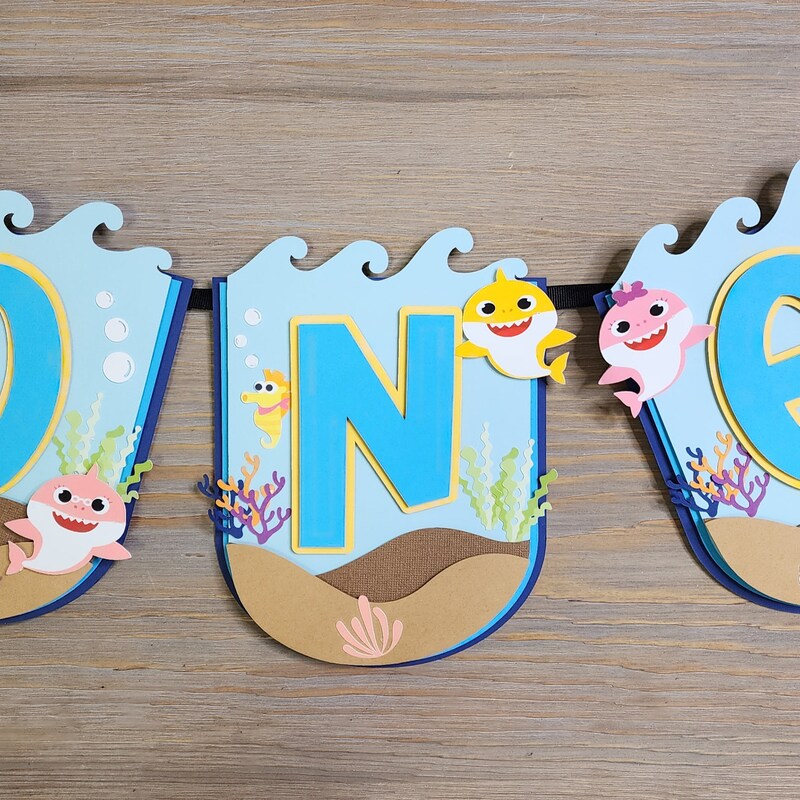 Shark Birthday Banner - Etsy